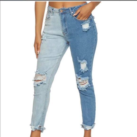 Almost Famous | Pants & Jumpsuits | Almost Famous Two Tone Frayed Jeans ...